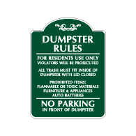 Semi-Custom Dumpster Rules Sign - 18x24 | STOPSignsAndMore.com