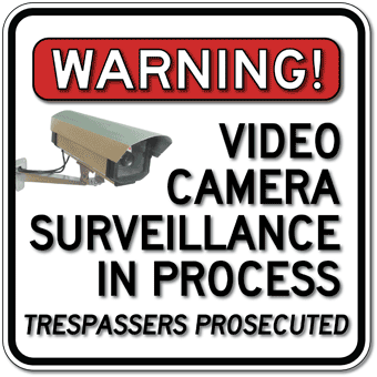Color Warning Video Camera Surveillance In Process - 18x18 ...