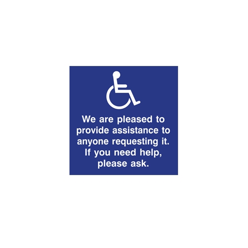 ADA Ask For Assistance Sign - 10x10 | StopSignsandMore.com