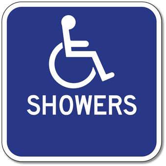 Aluminum Accessible Symbol Showers Sign - With or Without Arrows ...