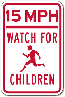 Watch For Children Sign - Choose the Speed Limit and Colors - 12X18 ...