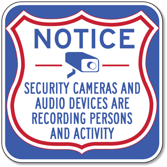 Security Cameras And Audio Devices Are Recording Sign - 12x12 ...