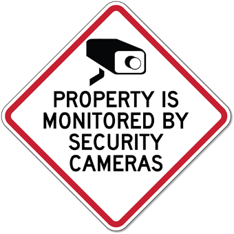 Property Monitored By Video Security Diamond Sign - 18x18 ...