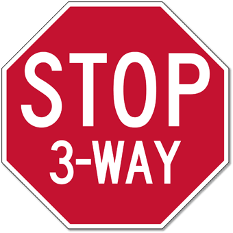 18X18 STOP Sign - Choose 2, 3, 4 or All Way Intersections ...