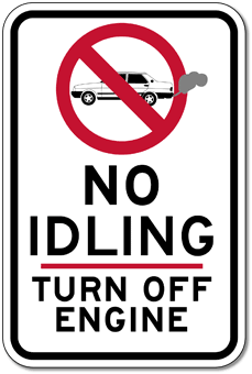No Idling Turn Off Engine Sign - 12x18 | StopSignsandMore.com