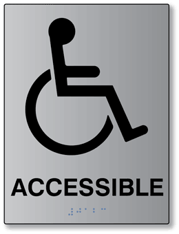 Symbol of Accessibility (ISA) and Tactile Text: Accessible Sign - 6x8 ...