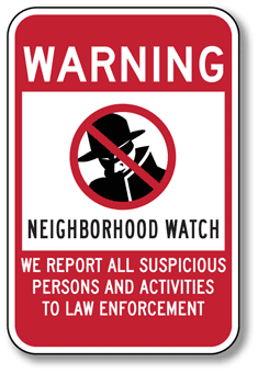 Window Decal or Label - Neighborhood Watch Warning - 4x6 (Pack of 3 ...