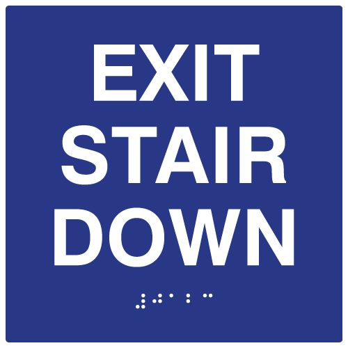 ADA Compliant Exit Stair Down Sign with Braille - 6x6 ...