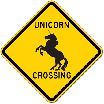 Unicorn Crossing Road Sign - 12x12 or 18x18 | StopSignsandMore.com