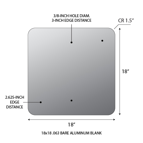 Bare Aluminum .063 Sign Blank - 18x18 | StopSignsandMore.com