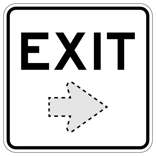Exit Sign with Choice of Arrow Direction - 18x18 | StopSignsandMore.com