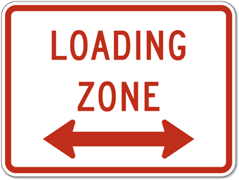 R08-03GP Loading Zone Double Arrow Sign - 24x18 | StopSignsandMore.com