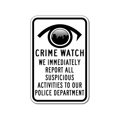 Neighborhood Watch City Eye Sign - 12x18 | StopSignsandMore.com