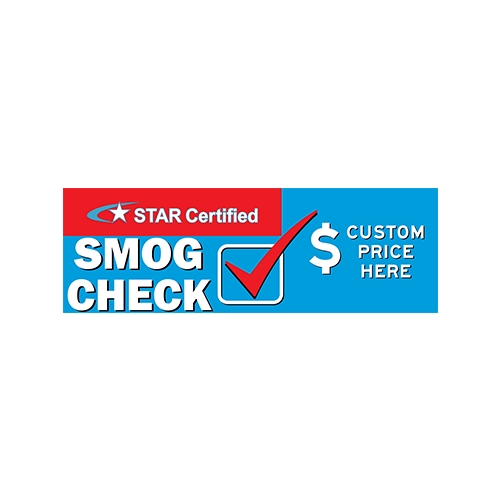 California Star Certified Smog Check Custom Price Banner - 72x24 ...