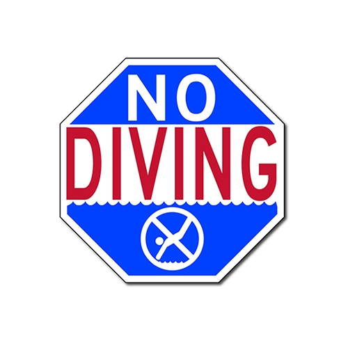 No Diving Warning Sign - 12x12 | StopSignsandMore.com