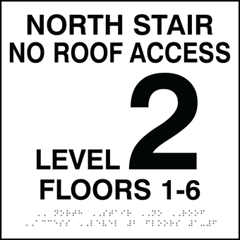ADA Stairwell Floor Level Sign with Tactile Text and Braille - 12x12 ...