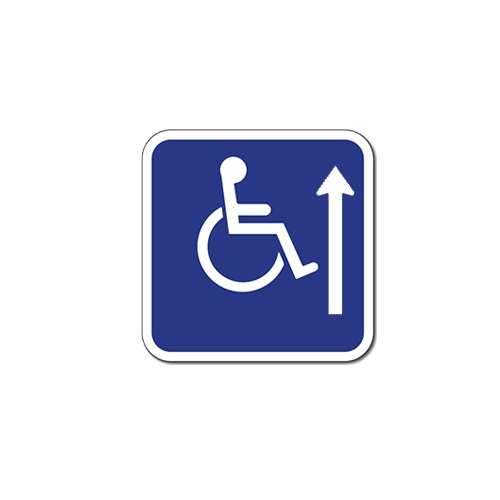ADA Wheelchair Accessible Guide Sign - Ahead Arrow - 12x12 ...