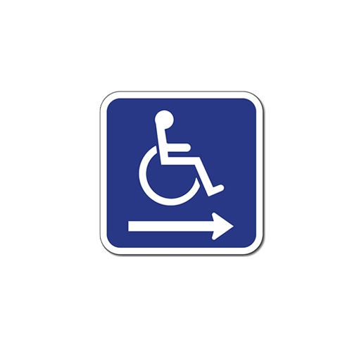 ADA Wheelchair Accessible Guide Sign - Right Arrow - 12x12 ...