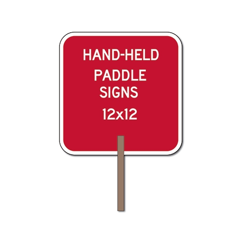 Custom Two-Sided Square Paddle Sign - 12x12 | StopSignsandMore.com