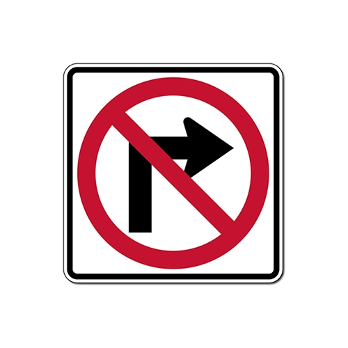 R3-1 No Right Turn Symbol Sign - 18x18 | StopSignsandMore.com
