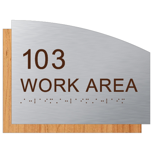 Custom Room Number & Name Sign - Brushed Aluminum & Wood Laminates ...