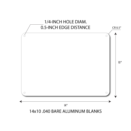 Aluminum Sign .040 White Enamel Blank - 14x10 | StopSignsandMore.com