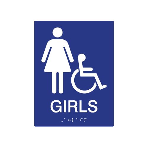 ADA Compliant Accessible Girls Restroom Wall Sign - 6x8 ...