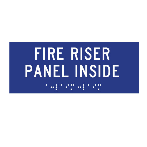 ADA Fire Riser Panel Inside Text and Braille Sign - 10x4 ...