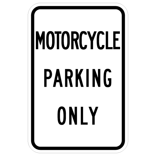 Motorcycle Parking Only Sign - 12x18 | StopSignsandMore.com