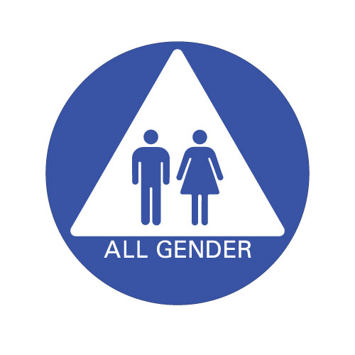 All Gender ADA Door Sign | Pictograms on White Triangle-12x12 ...