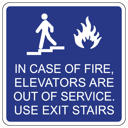 In Case of Fire Use Exit Stairs Sign - 12x12 | StopSignsandMore.com