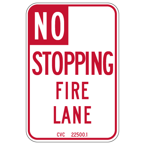 R26F (CA) No Stopping Fire Lane Sign - 12x18 | StopSignsandMore.com