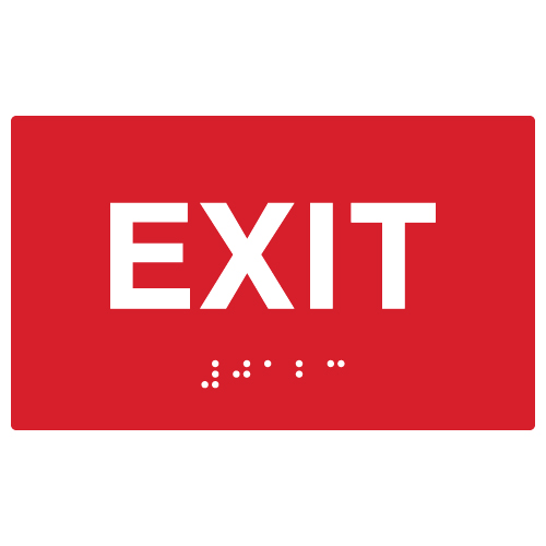 ADA Compliant Exit Sign Tactile Text and Braille - Custom Colors - 5x3 ...