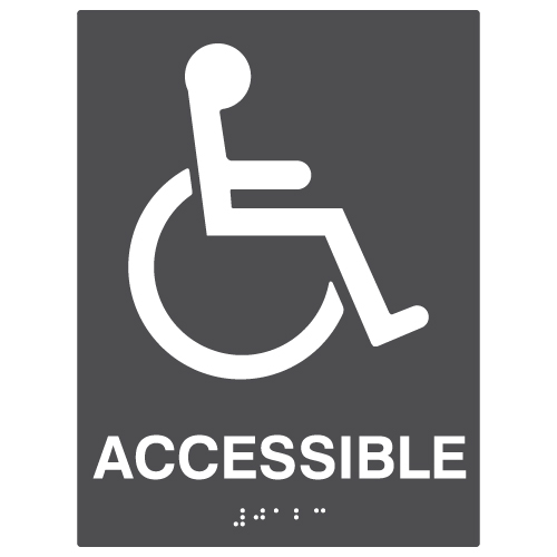 ADA Accessible Symbol Sign with Text and Braille - Custom Colors - 6x8 ...