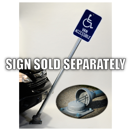 XL Surface Mount Flexible Sign Post and Base - 8ft or 9ft Size ...