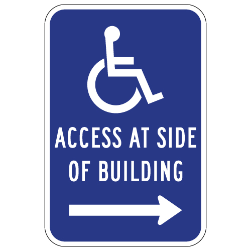 B-Stock: ADA Disabled Access At Side Of Building Sign - Right Arrow ...
