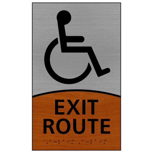 ADA Signature Exit Route Sign Tactile Text and Grade 2 Braille - 6x10 ...