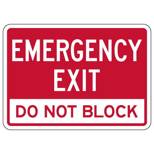 Emergency Exit Do Not Block Sign - 14x10 | StopSignsandMore.com