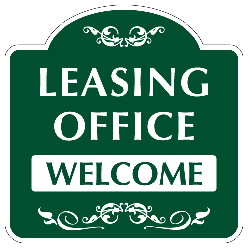 Mission Style Leasing Office Welcome Sign - 18x18 | StopSignsandMore.com