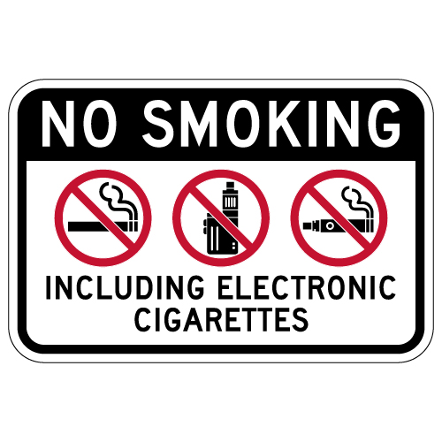 No Smoking Including Electronic Cigarettes Sign - 18x12 ...