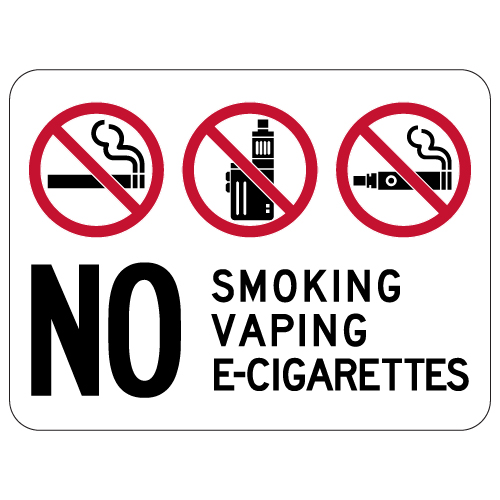 No Smoking Vaping or E-Cigarettes Sign - 24x18 | StopSignsandMore.com