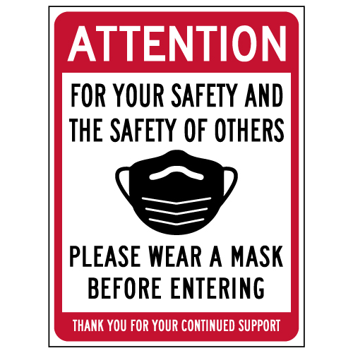 Label - Please Wear A Mask Before Entering - 6x8 (Pack of 3 ...