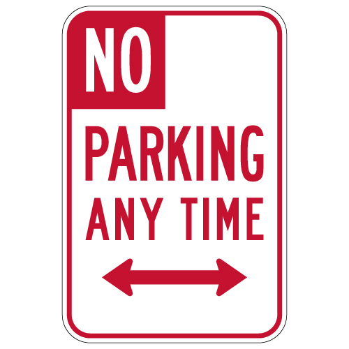 No Parking Anytime Sign