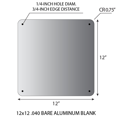 Aluminum .050 Sign Blank - 12x12 - Corner Holes | StopSignsandMore.com