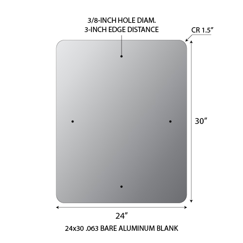 Bare Aluminum .063 Sign Blank - 24x30 Or 30x24 | StopSignsandMore.com