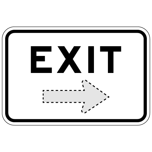 Exit Sign with Choice of Arrow Direction - 18x12 | StopSignsandMore.com