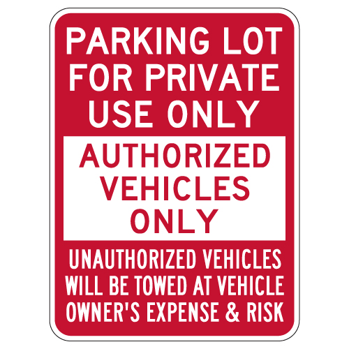 Parking Lot For Private Use Only Sign - 18x24 | StopSignsandMore.com
