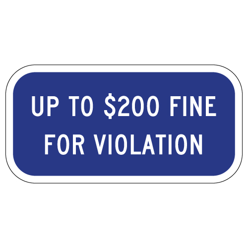 Minnesota Disabled Parking $200 Fine Violation Sign - 12x6 ...