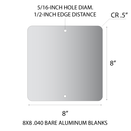 Aluminum Sign .040 White Enamel Blank - 8x8 | StopSignsandMore.com
