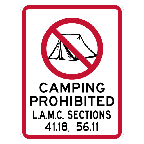 City of Los Angeles No Camping Sign - 18x24 | StopSignsandMore.com
